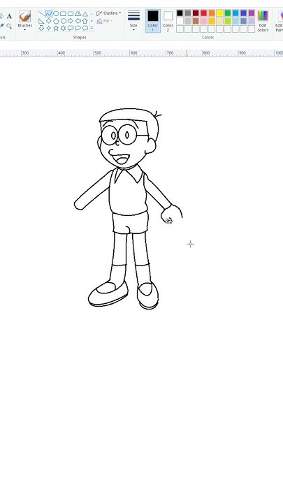 How to Draw Nobita in Ms paint | Nobita Nobi | #shorts - YouTube