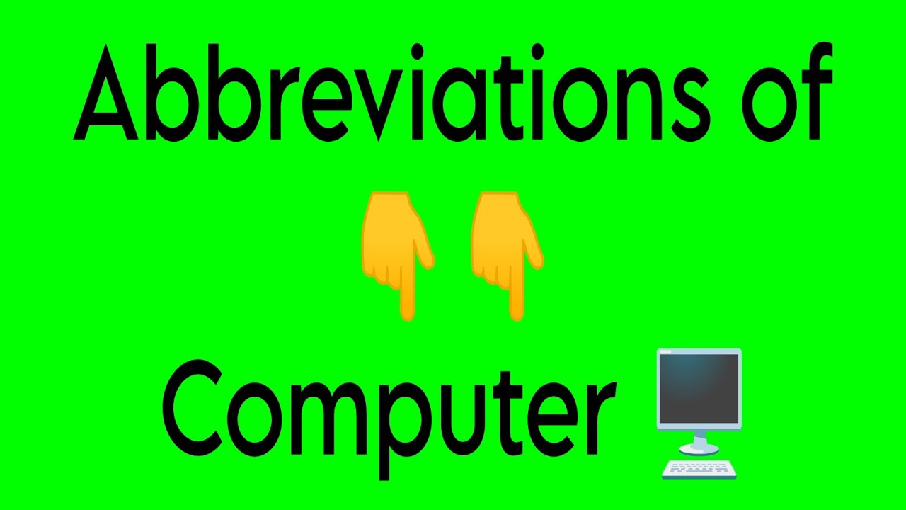 Computer's Abbreviations. Abbreviations of Computer. - YouTube
