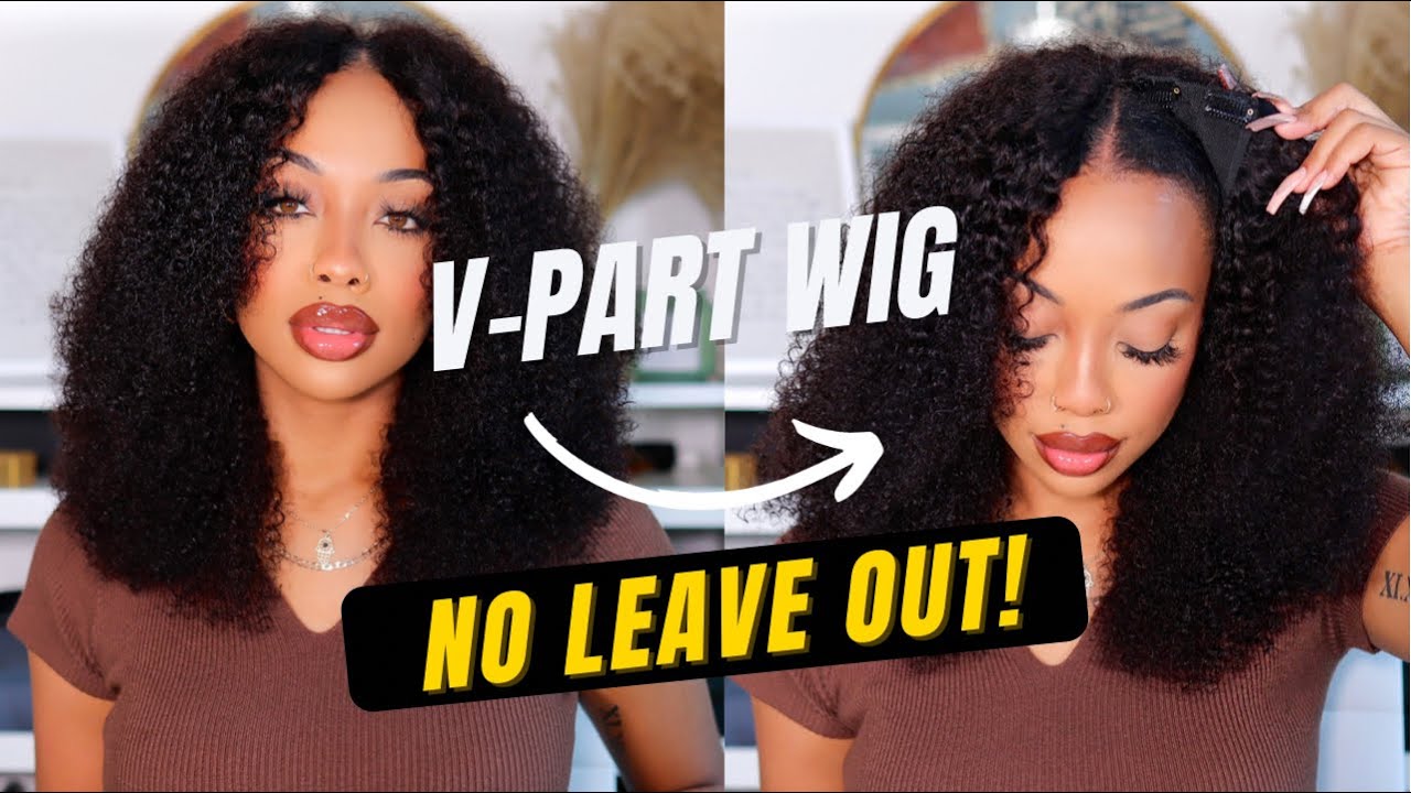 NO LEAVE OUT! EASY 5 MINUTE V-PART WIG INSTALL-ft Klaiyi - YouTube