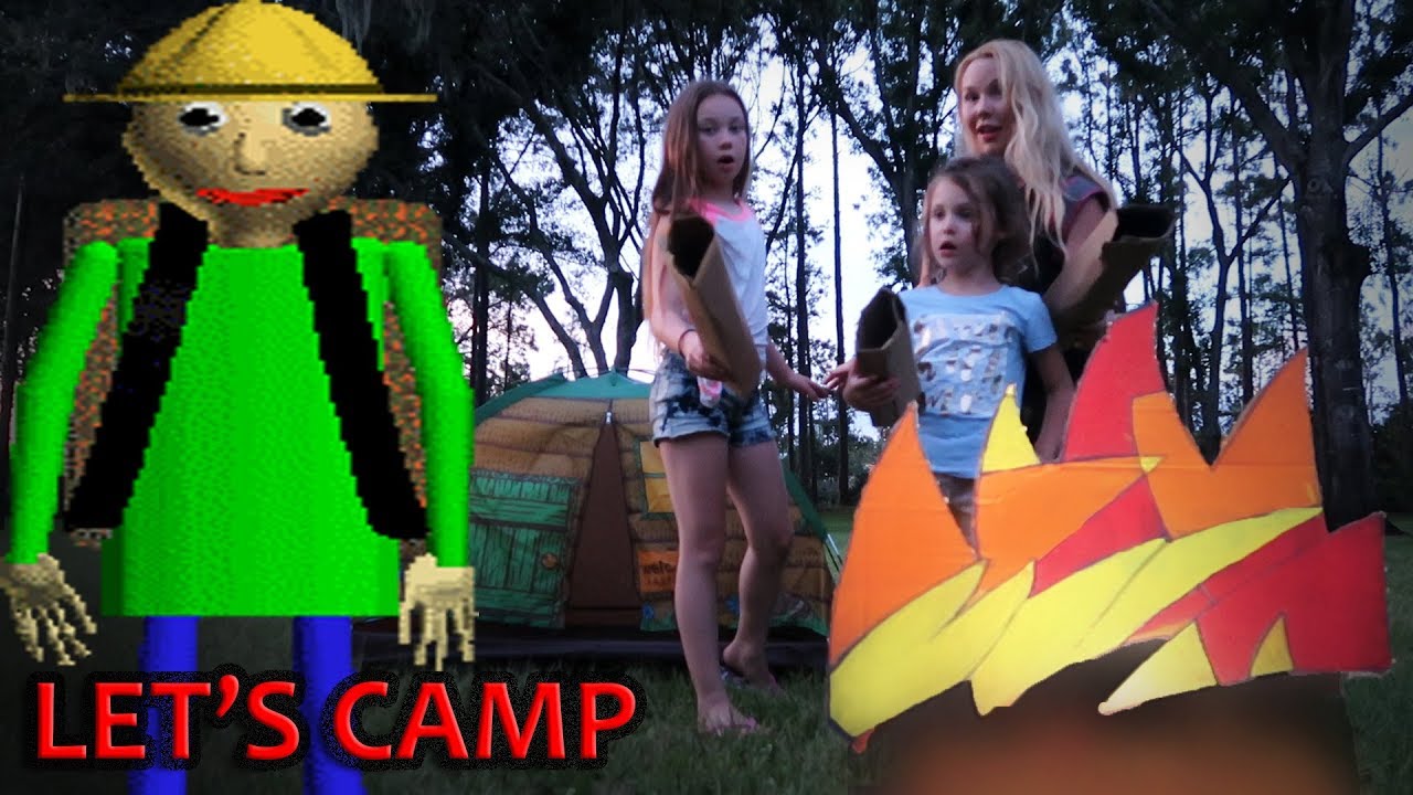 Camping With Baldi's Basics in Real Life - Baldis Field Trip Game - YouTube
