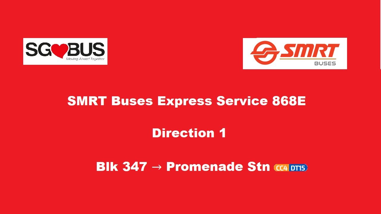 (SMRT Buses) Express Service 868E - YouTube