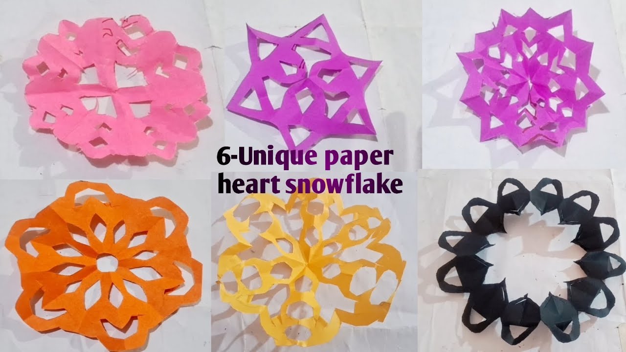 6-Unique paper heart💞 snowflakes ️|How to make a paper snowflakes ...