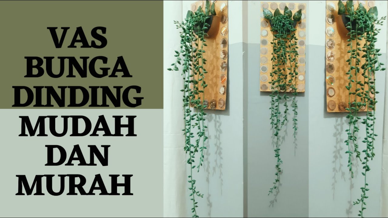 MEMBUAT VAS BUNGA DINDING DARI KARTON DAN CD BEKAS I KREASI VAS BUNGA I ...