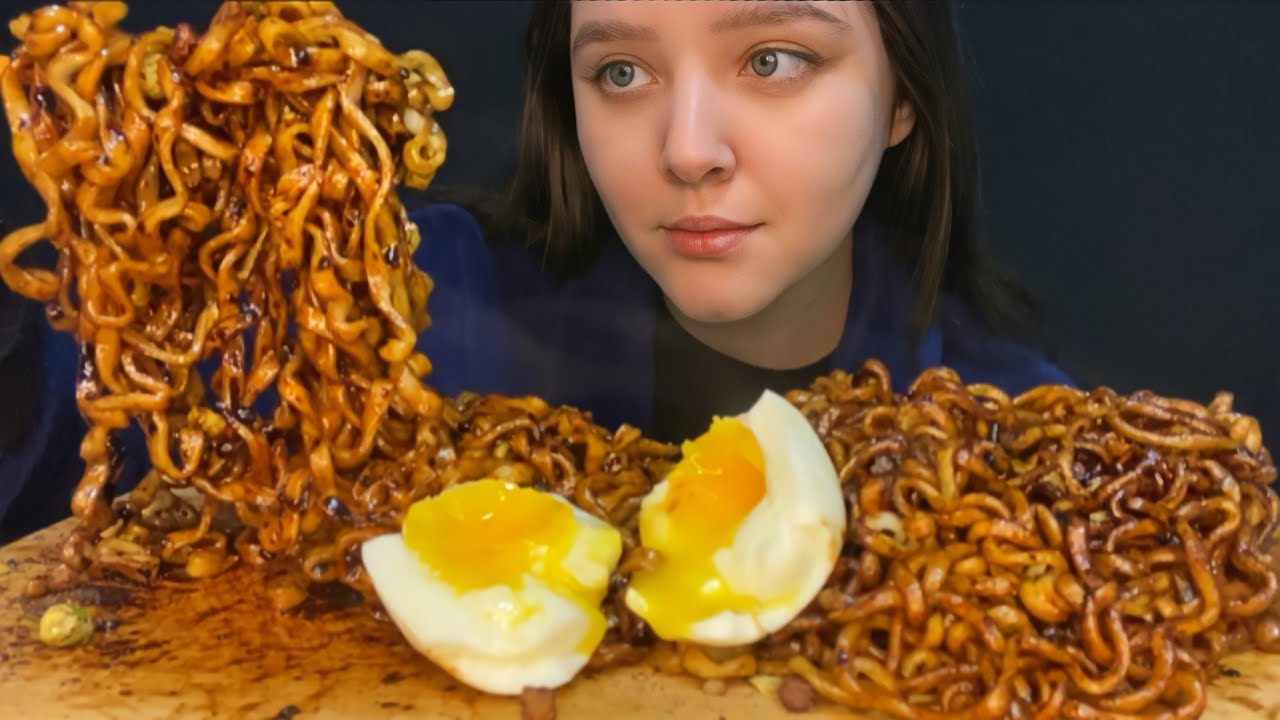 ASMR MASSA COREANA DE FEIJÃO BLACK BEAN NOODLES MUKBANG BRASIL | CAMILE ...