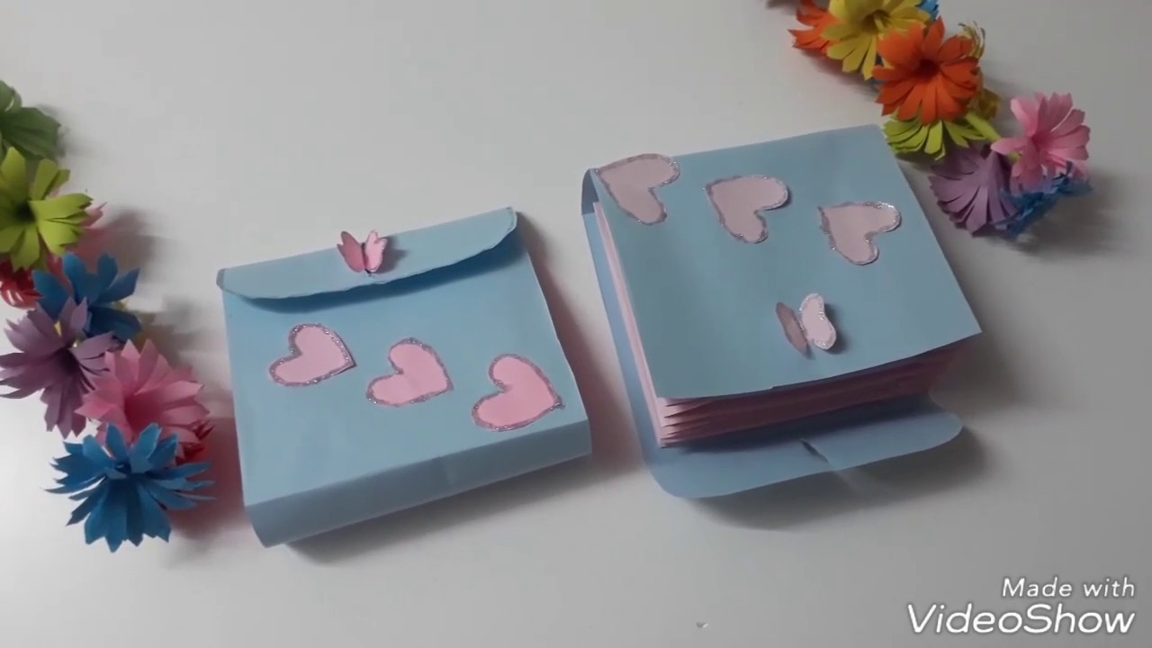DIY PAPER WALLET WITH SEVEN POCKETS ; USING COLOUR PAPER - YouTube