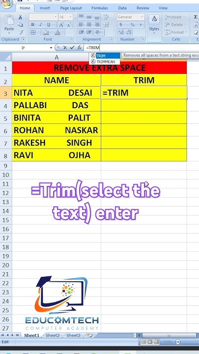 excel new tips use trim formula #educomtech #trending #shortsviral #exceltips #shorts #explore ...