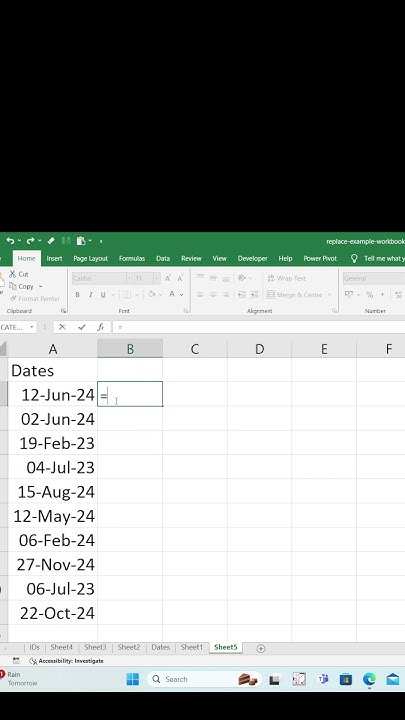 Day Name Excel - YouTube