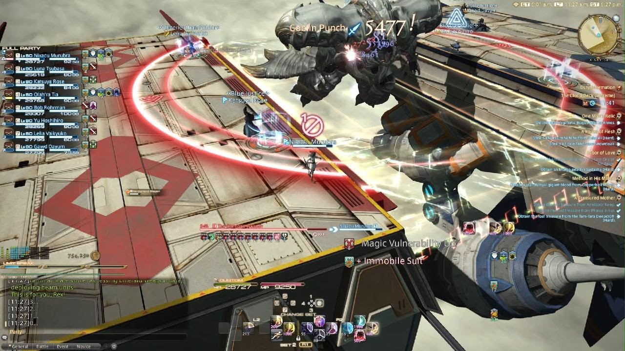 FFXIV [Tank POV]- Diamond Weapon EX Blu Mage No echo - YouTube