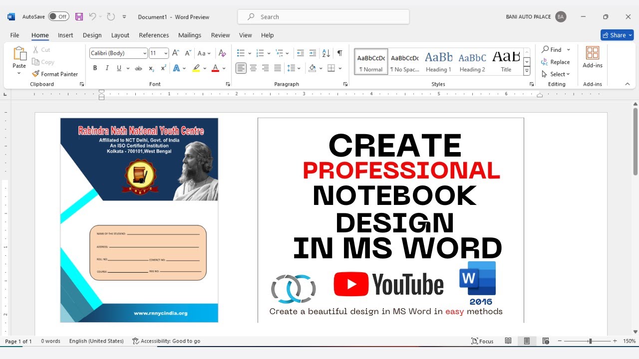 Designing a Notebook in Microsoft Word Like a Pro in 2024 - YouTube