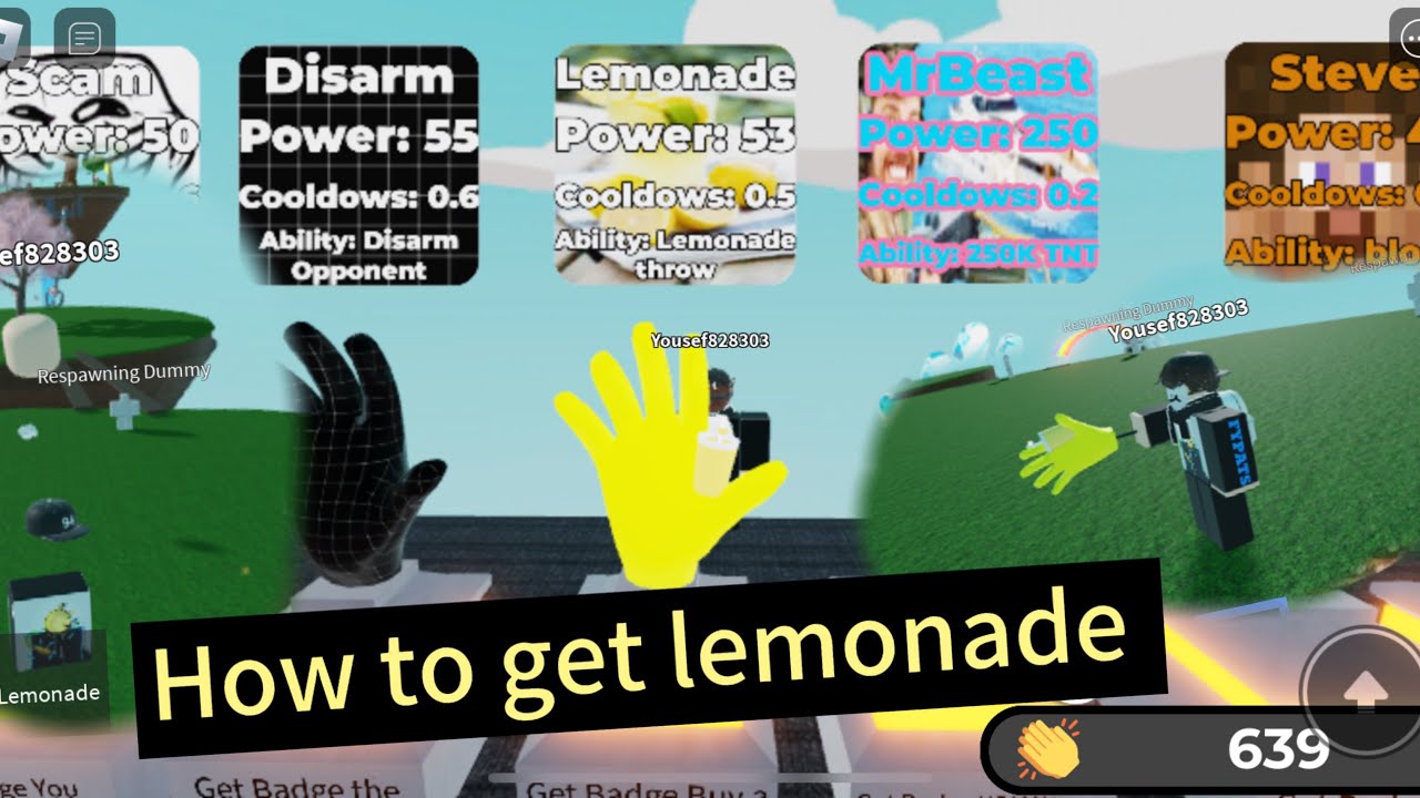 How to get lemonade in Roblox slap battle but very bad - YouTube