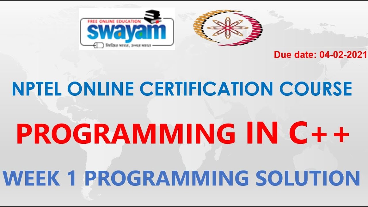 Programming In C Nptel Week1 Programming Assignment Solution 9286