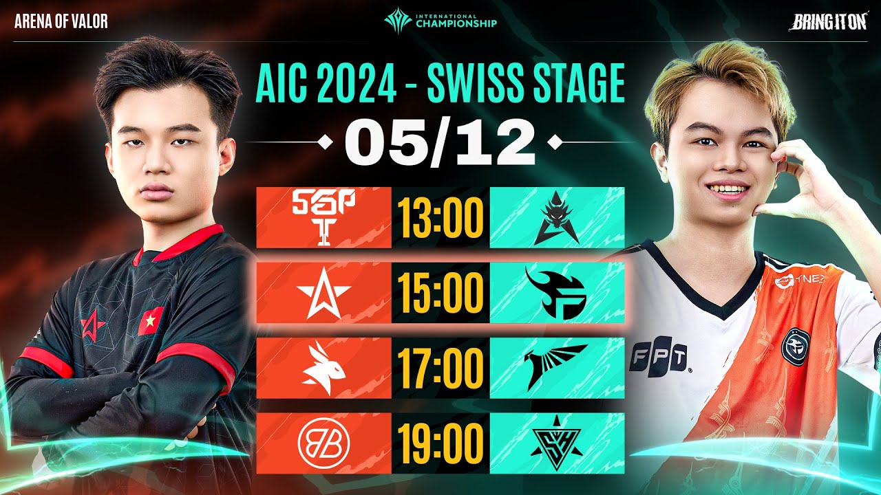 SGP vs HKA | 1S vs FPT | EA vs TLN | BMG vs SH | SWISS STAGE - AIC 2024 ...