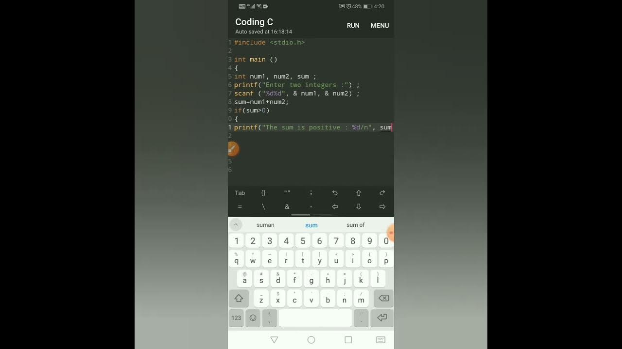 Program to add two numbers by using if-else statement - YouTube