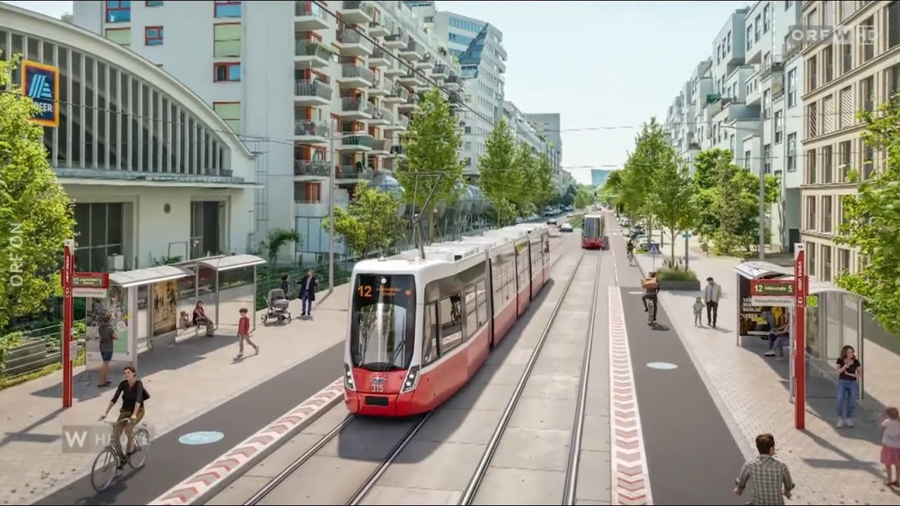 Spatenstich für neue Straßenbahn Linie 12 in Wien - YouTube