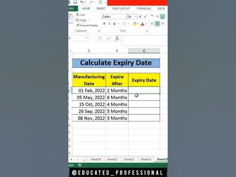 Calculate Expiry Date In Excel | MS Excel Formulas #excel #msexcel #excelformula #excel # ...