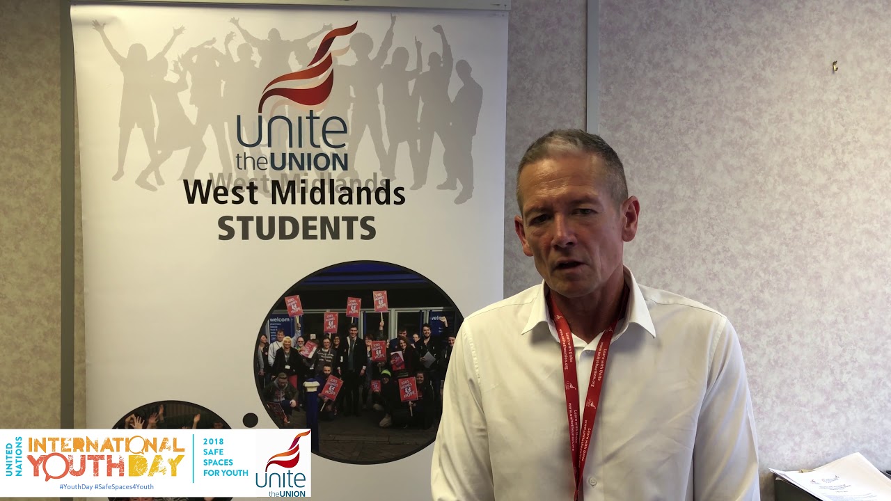 Unite Shaun Pender supporting International Youth Day - YouTube