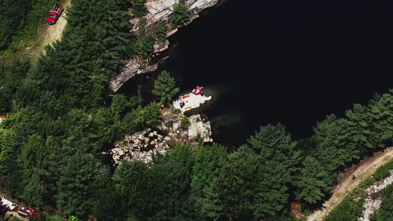 Raw Video: Rescue Teams Search Westford Quarry For Missing Swimmer ...