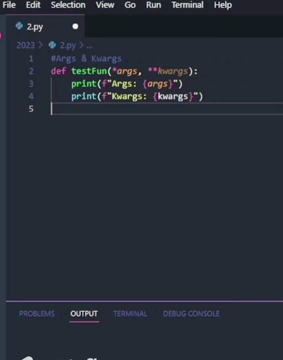 Use of Args and Kwargs #python #shorts - YouTube