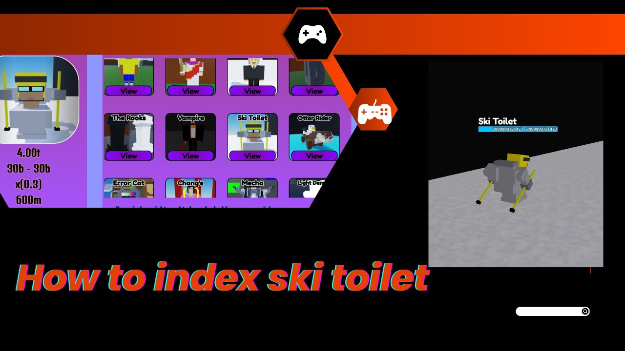 How to index Ski Toilet(every second add 1 skill point) - YouTube