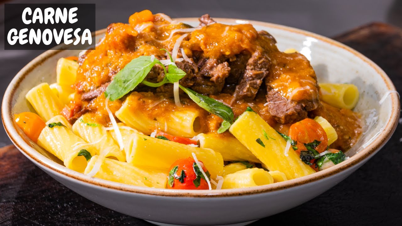 Jugoso Carne a la Genovesa con Pastas | Abelca - YouTube