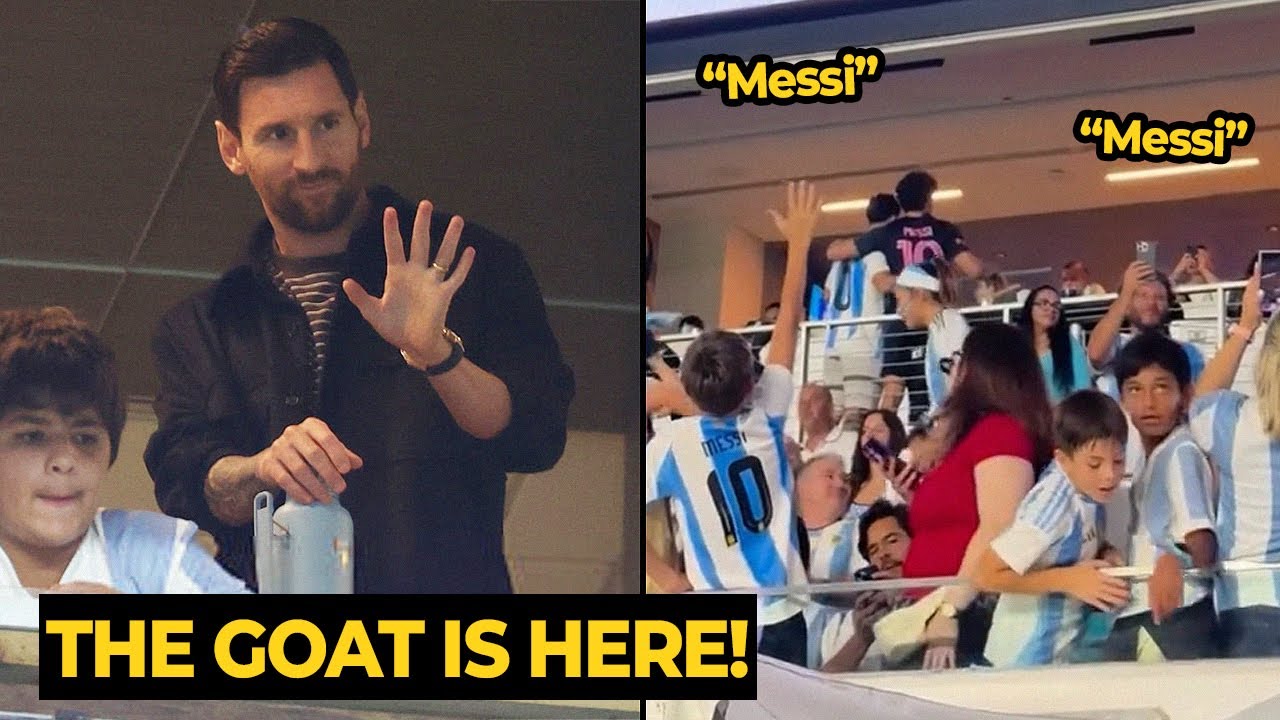 🐐Fans chanting "Messi, Messi" as he watch Argentina vs Venezuela today ...