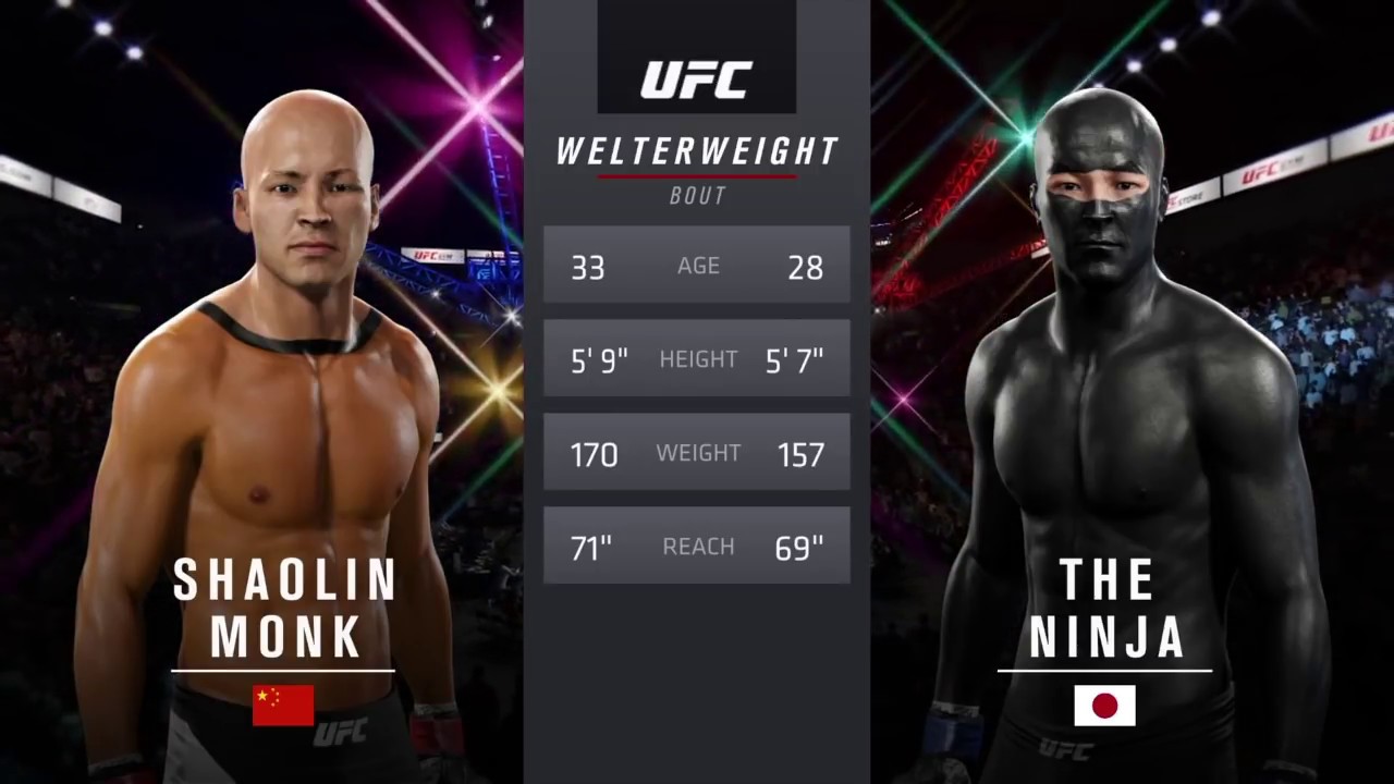 Shaolin Monk vs. Ninja (EA sports UFC 2) - CPU vs. CPU - Crazy UFC 👊🤪 ...