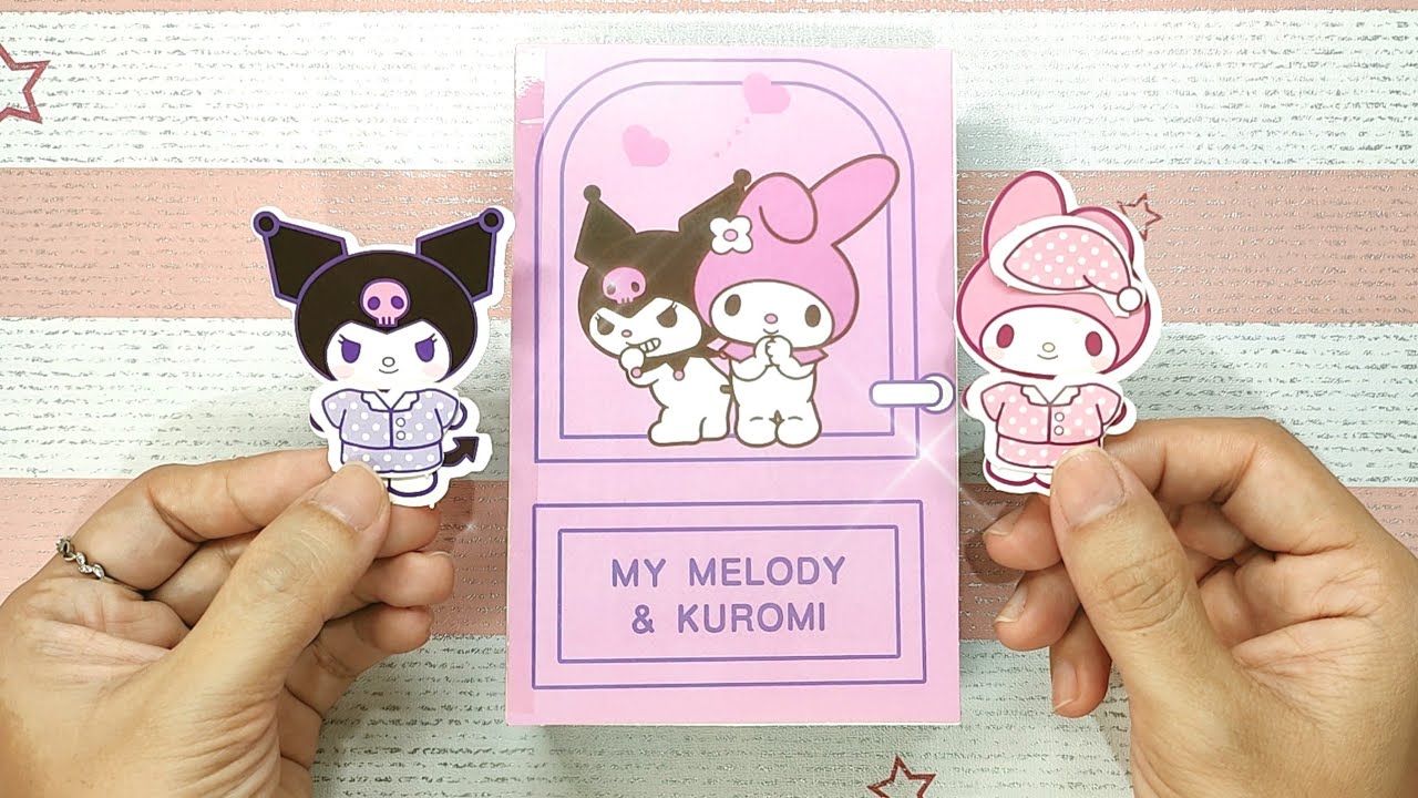 HOW TO MAKE KUROMI & MELODY PAPER HOUSE 🏡 | DIY SANRIO QUIET BOOK - YouTube