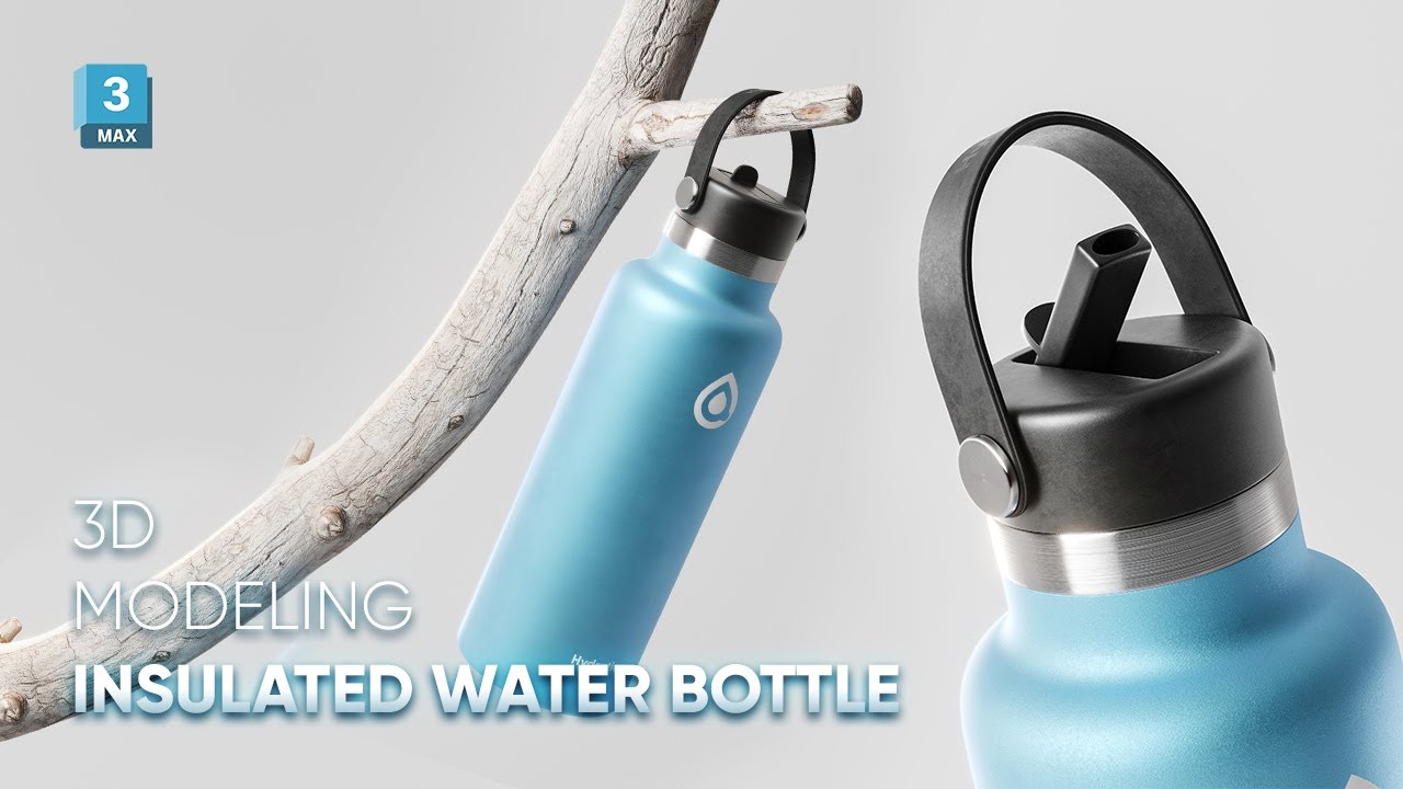 3D Insulated Water Bottle Product Modeling Tutorial - 3dsmax - YouTube