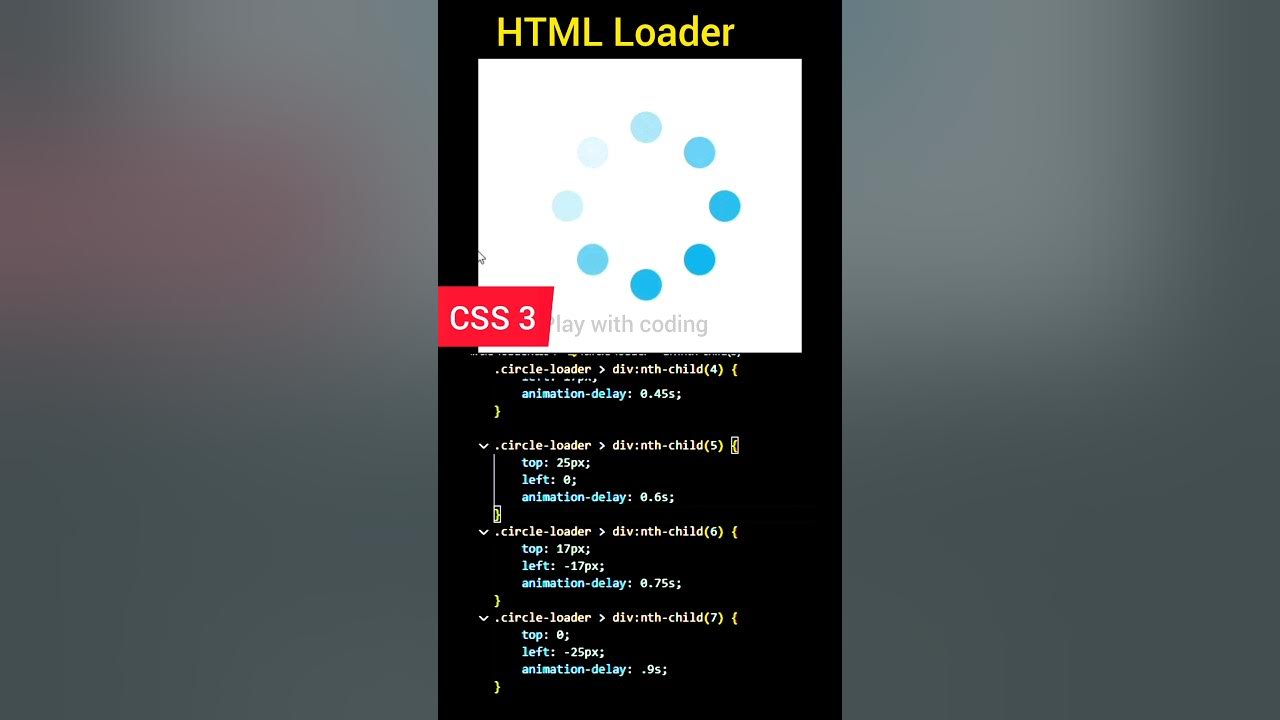 Blinking Dot Loader in Html CSS #htmltutorial #csstutorial #loader #programming #coding - YouTube