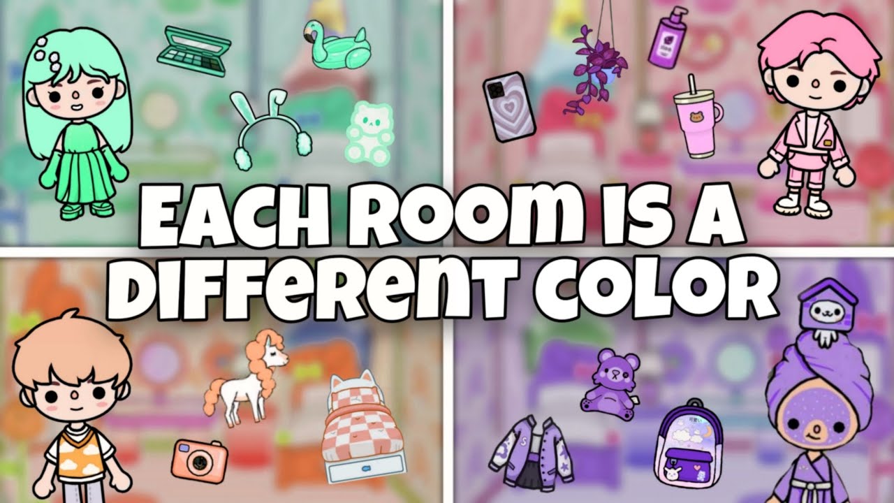 Each room is a different color 😱Toca Boca House MAKEOVER Secrets You ...