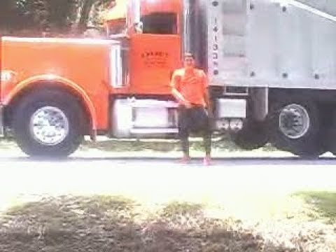 Dirt trucking man grabbing his junk - YouTube
