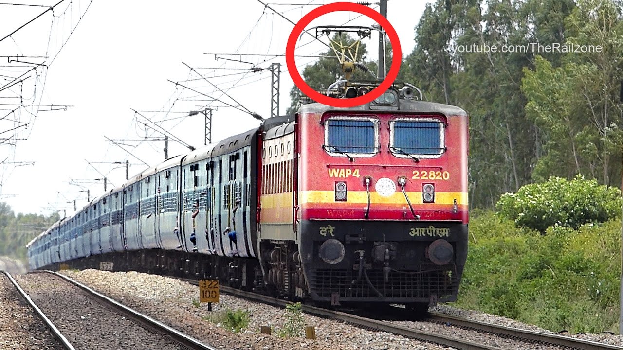 Dangerously Wobbling PANTOGRAPH WAP4 Loco : Indian Railways - YouTube