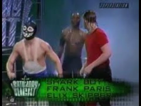 Shark Boy in multi-man tag-team action (04 01 2000 WCW Saturday Night ...