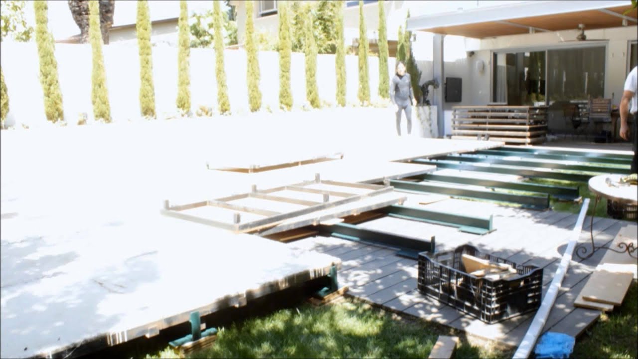 stage to cover Swimming pool - YouTube