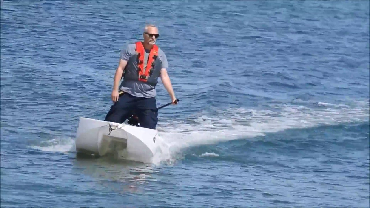 S4 Microskiff with 6 HP outboard - full throttle - YouTube