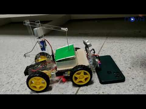 Line Follower Robot with garbage detection and 4 bar mechanism - YouTube
