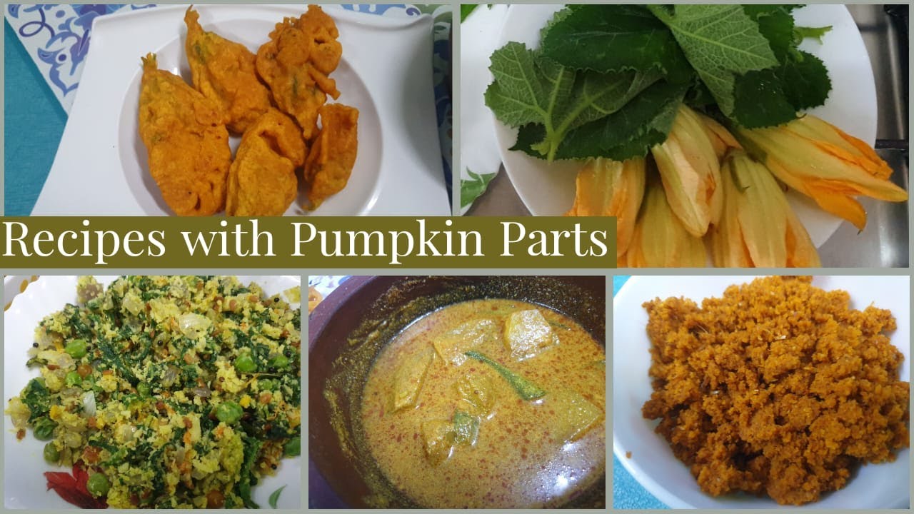 Pumpkin Family Recipes | Pumpkin Puzhi Kuzhambu | Pumpkin Flower & Leaf ...