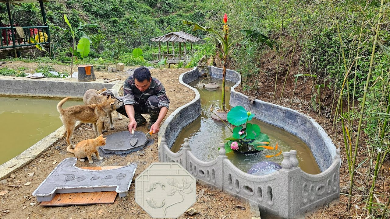 Create your own concrete bricks and fish pond fences, and take care of ...