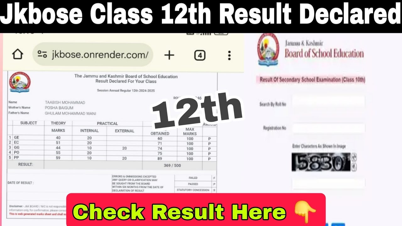 JKBOSE CLASS 12TH RESULT DECLARED ️ || Jkbose Class 12th Results 2025 ...
