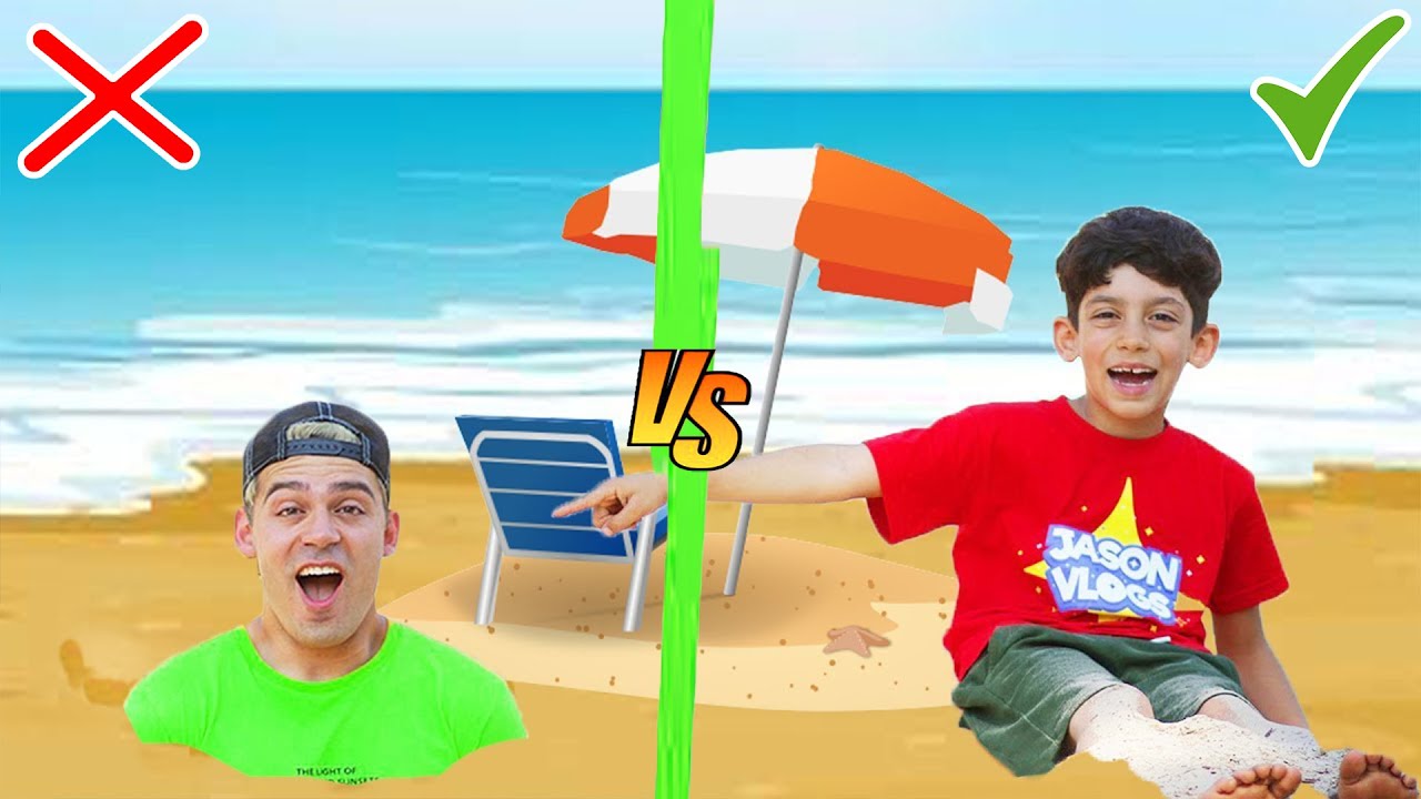 Jason is playing on the beach and in the sand - YouTube