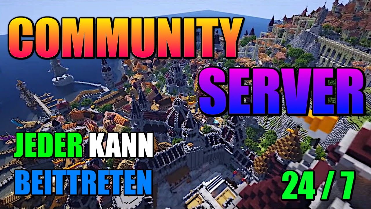 Minecraft Community Server - JEDER kann BEITRETEN! IP: MCServer.gratis:25789 - YouTube