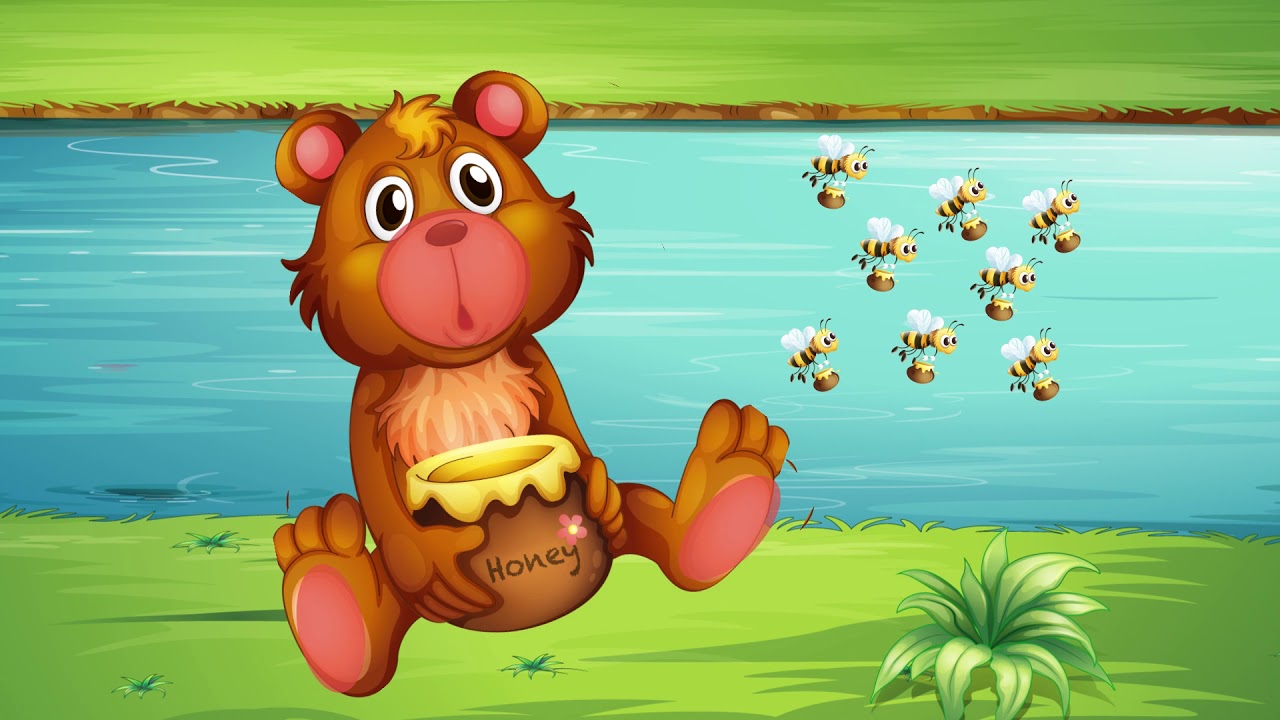 Bear and Honey Bees | Bear animation | Honey Bees | animation baby ...