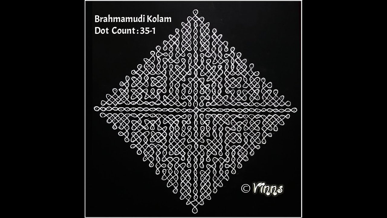 33 Dots Brahmamudi Kolam || Big Sikku Kolam - YouTube