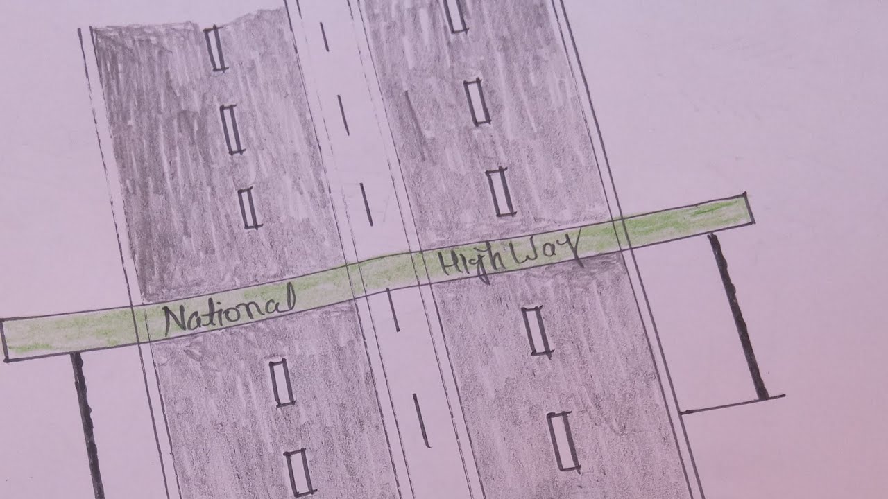 How to national highway to draw I. Apge ie very simple kdm₹×_ - YouTube