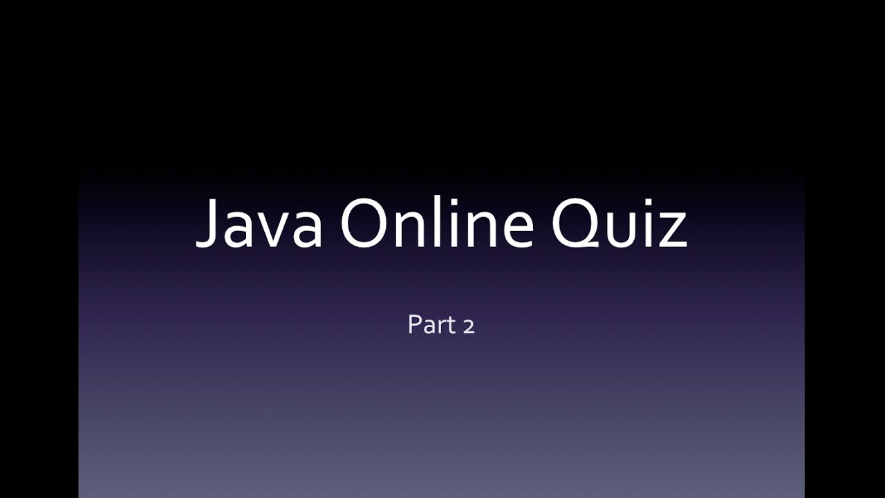 Java Online Quiz - YouTube