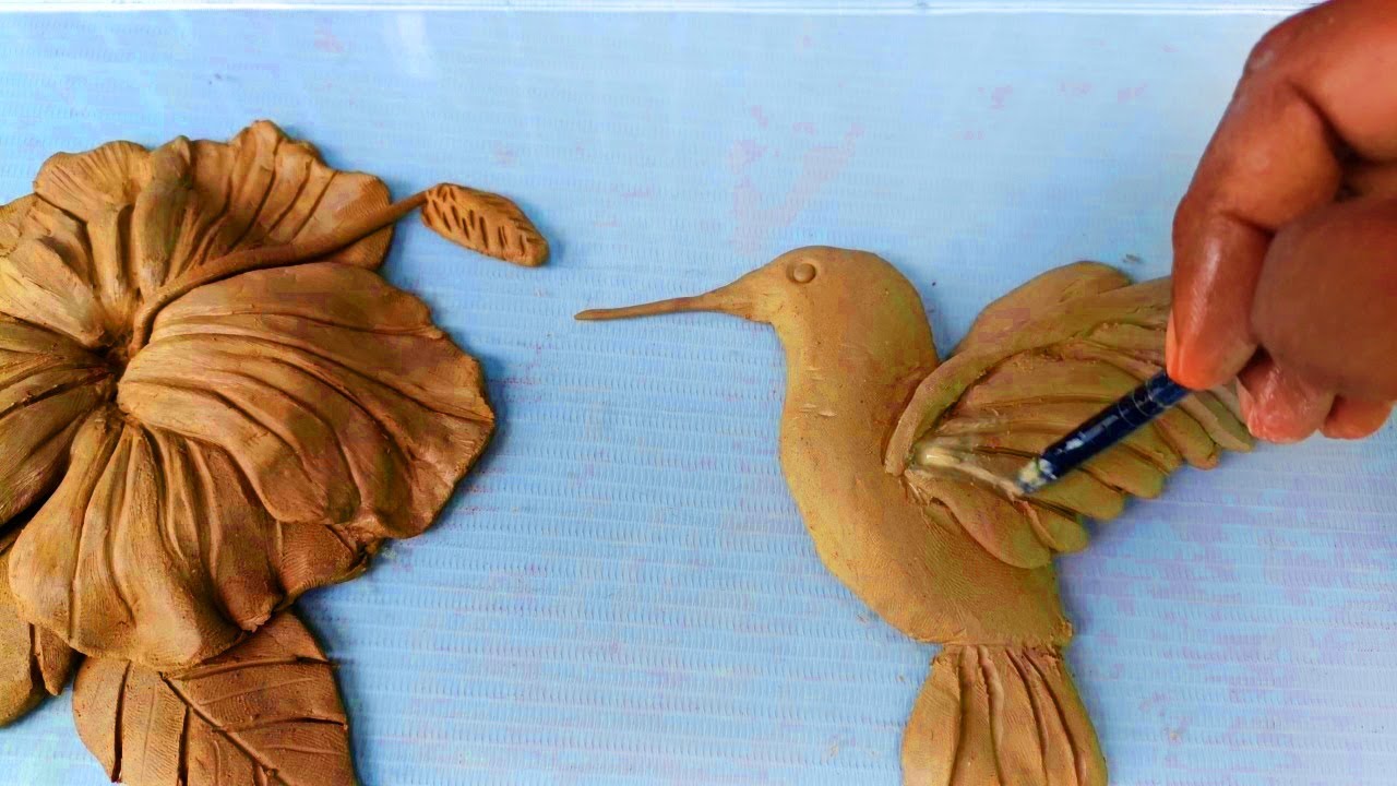 Tiny Flower and a Bird Art | Mini Clay Art | DIY Videos | Mini Bandi ...