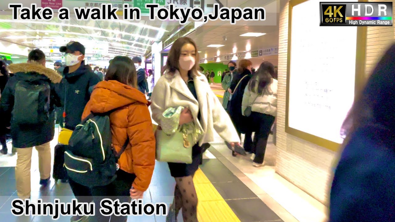 4K 60fps HDR// Take a walk in Tokyo, Japan, Shinjuku 3-chome Underpass→ ...