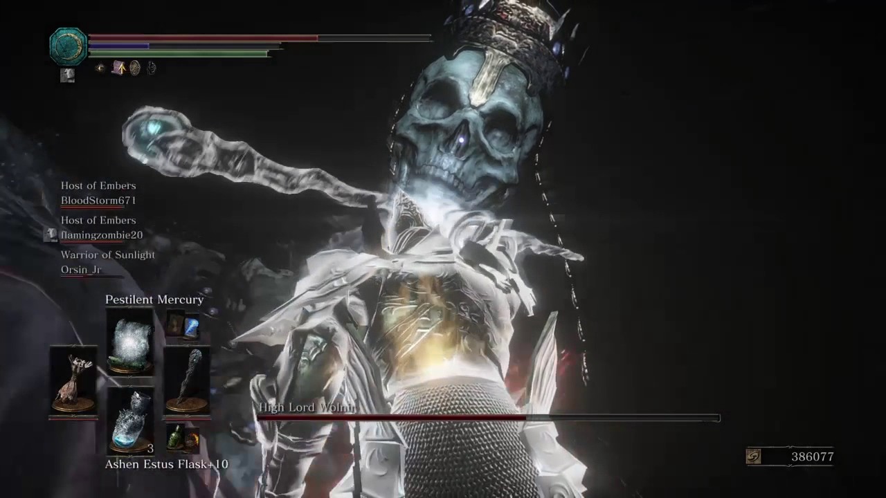 Dark Souls 3 Fighting Wolnir without breaking bracelets - YouTube