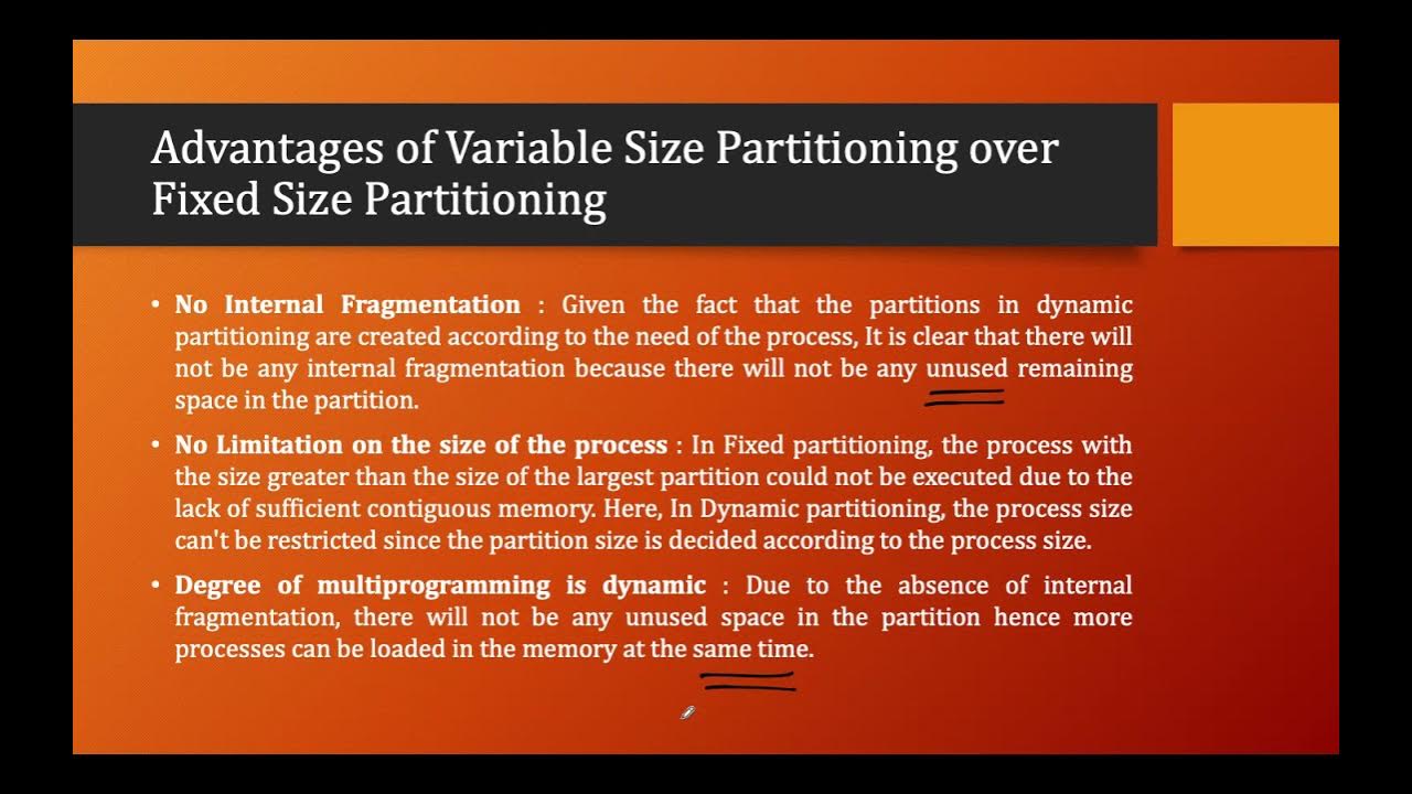 Variable Size Partitioning Memory Management Technique Part 3
