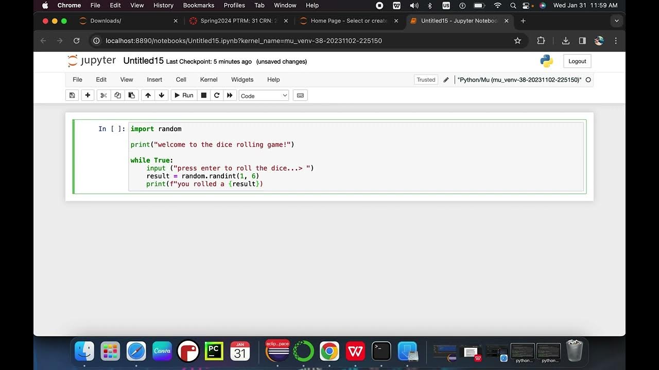 Creating Rolling Dice game in Jupyter 📒 - YouTube